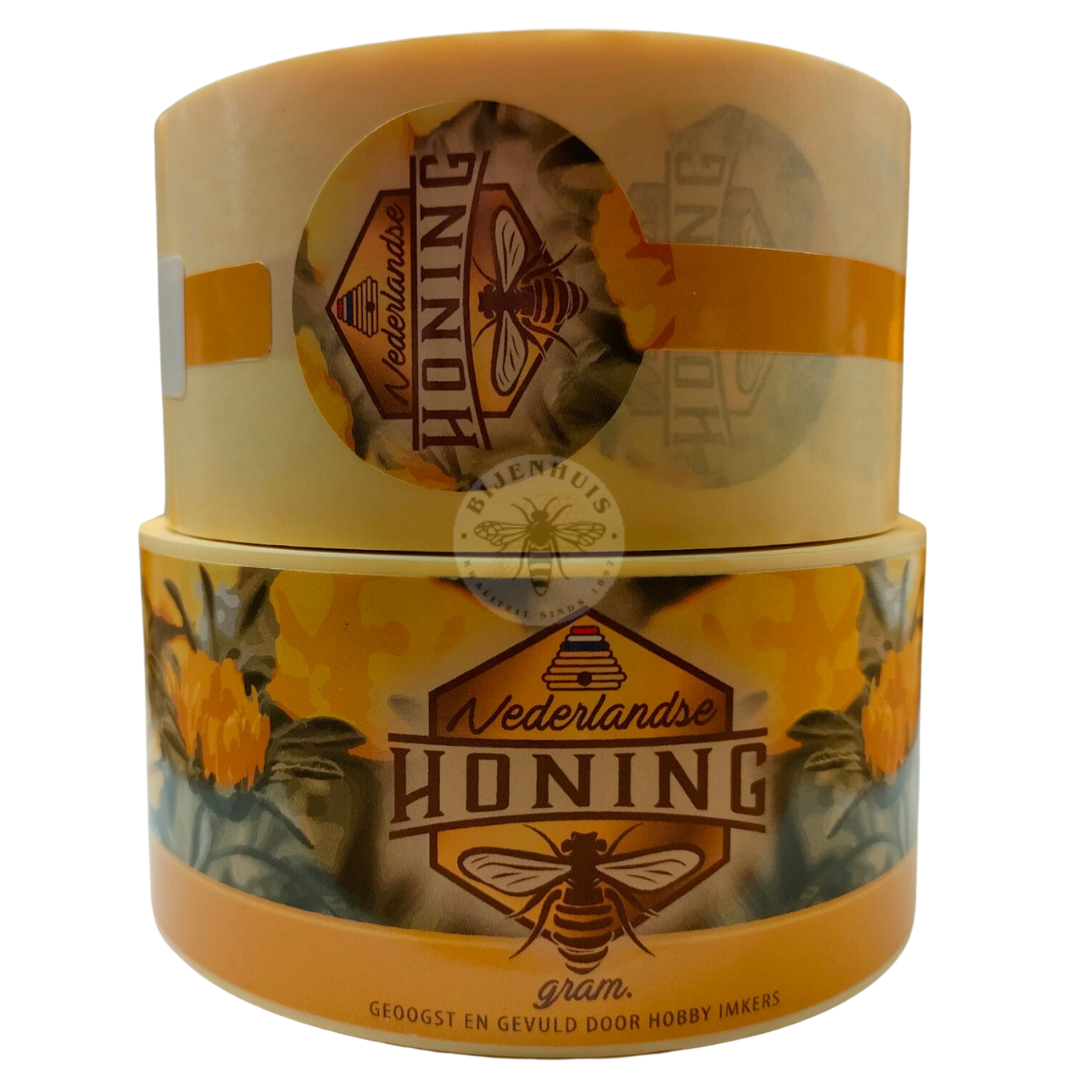 Etiket met Zegel Nederlandse Honing Geel - Het Bijenhuis